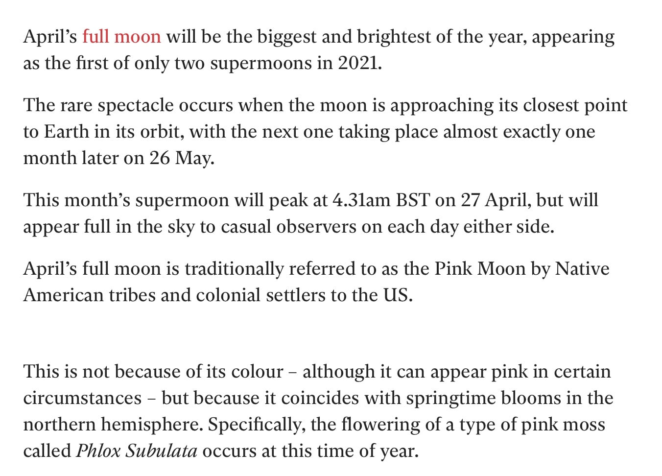 PINK MOON 27th APRIL 2021 — Karen's World
